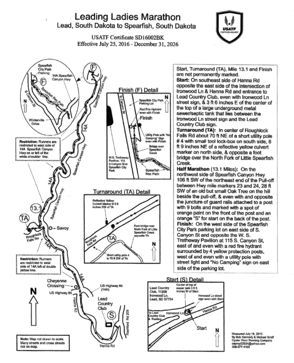 Leading Ladies Marathon - Course Map
